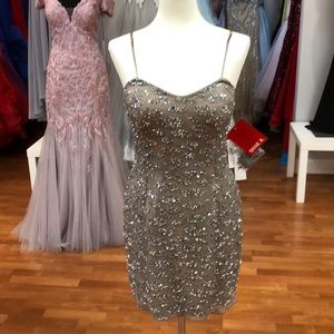 Shail K | Dresses | Latte Colored Prom Dress With Sequins | Poshmark